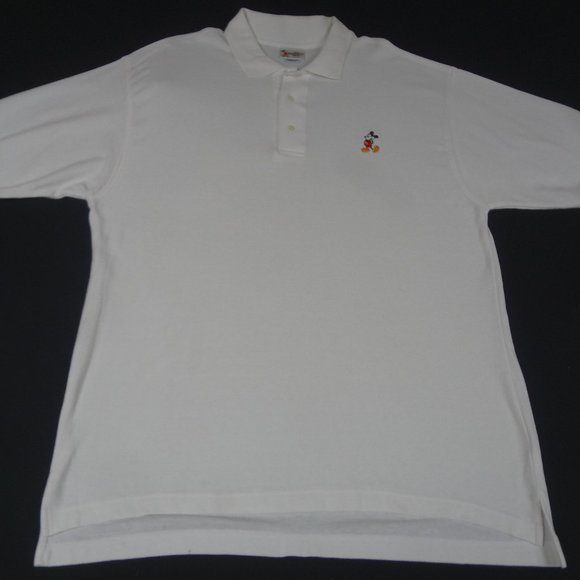 Disney | Shirts | Vintage Disney World Embroidered Mickey Mouse White ...